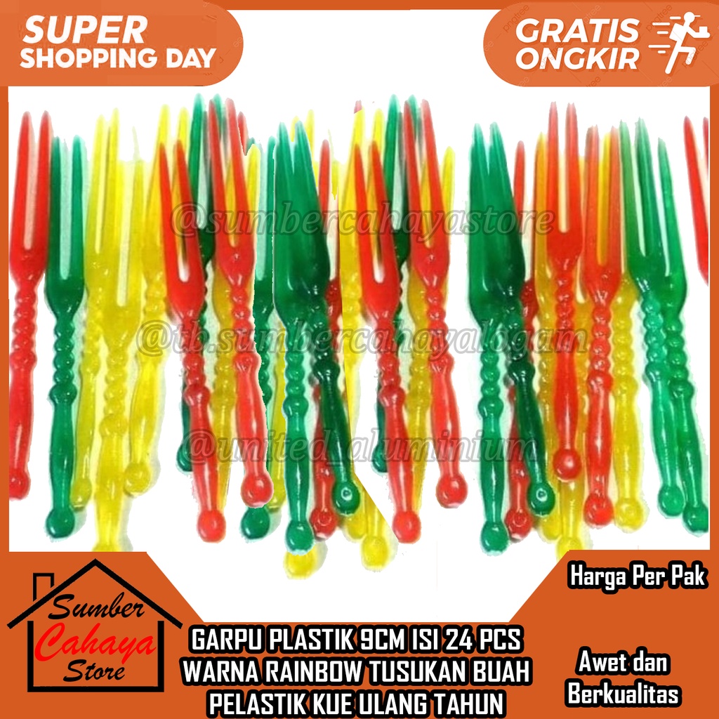 Jual GARPU PLASTIK KUE PUDING CAKE ULANG TAHUN 24 PCS BATANG 9CM BUAH ...