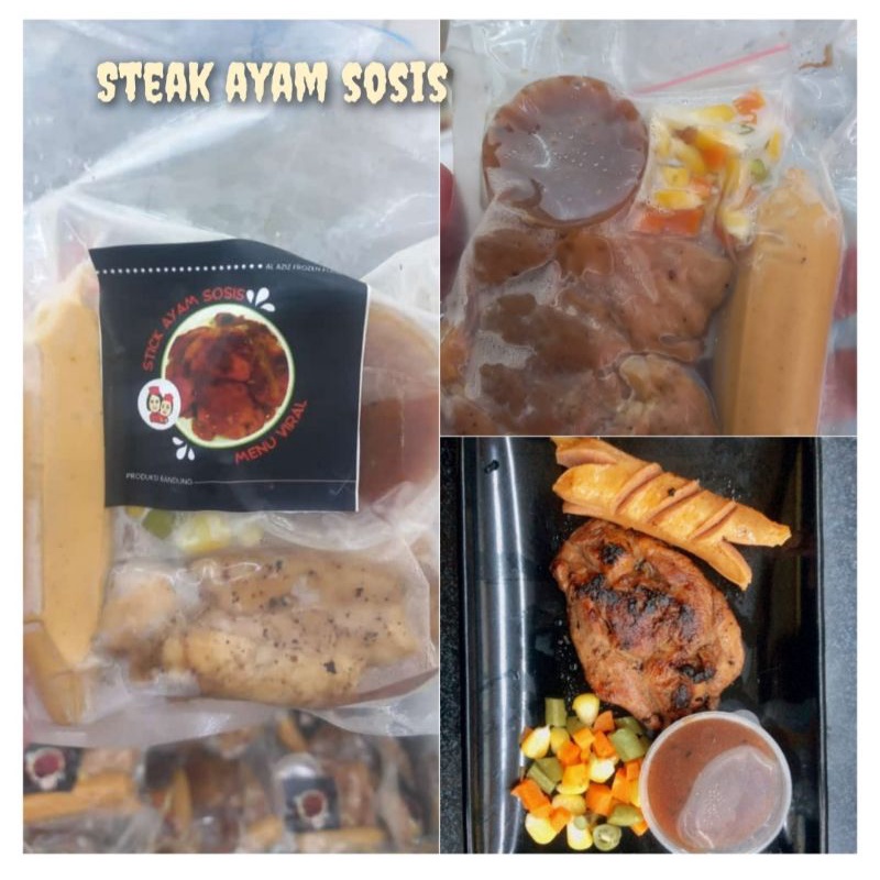 Jual Paket Steak Lengkap (Ayam/Beef+Sosis+Saus+Sayuran) | Shopee Indonesia