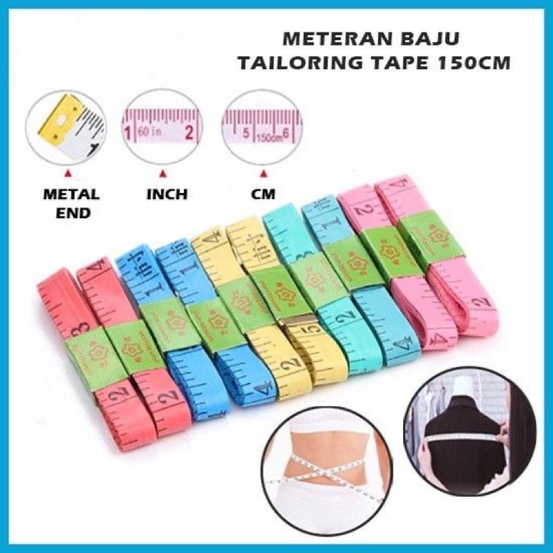 Jual Meteran badan & meteran gulung - meteran baju, panjang 1.5 Meter ...