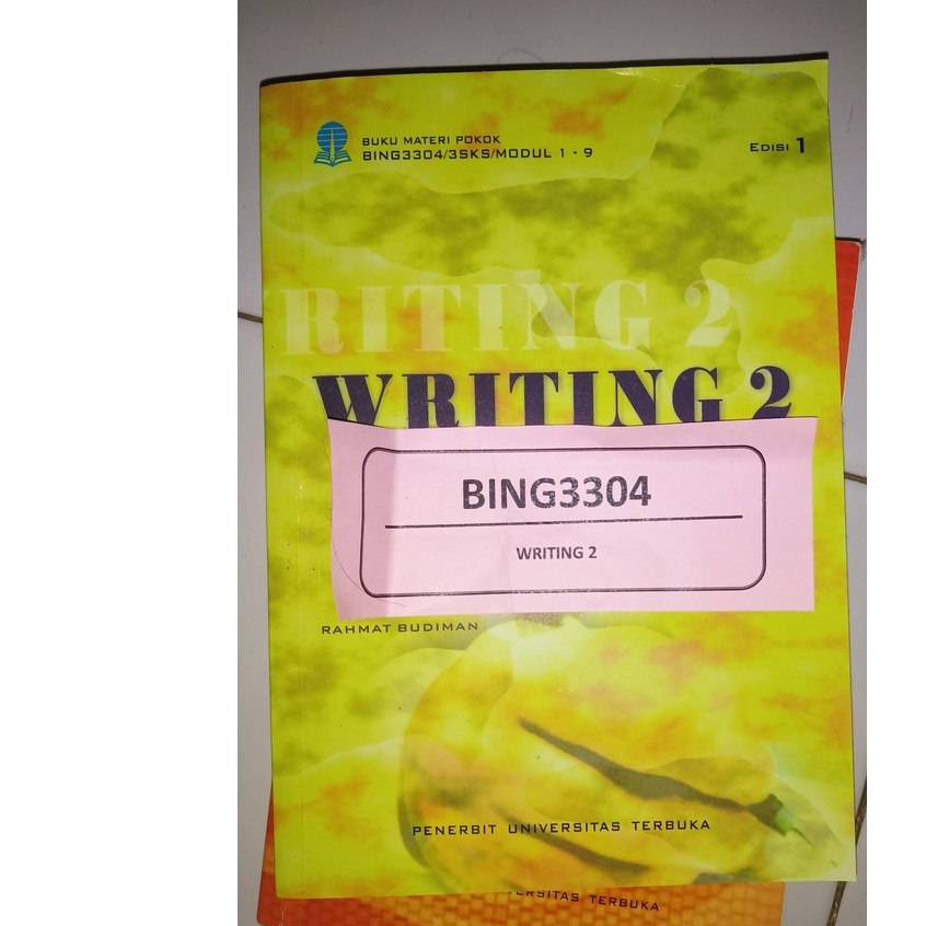 Jual BING 3304 WRITING 2 MODUL BAHAN AJAR UNIVERSITAS TERBUKA BING3304 ...