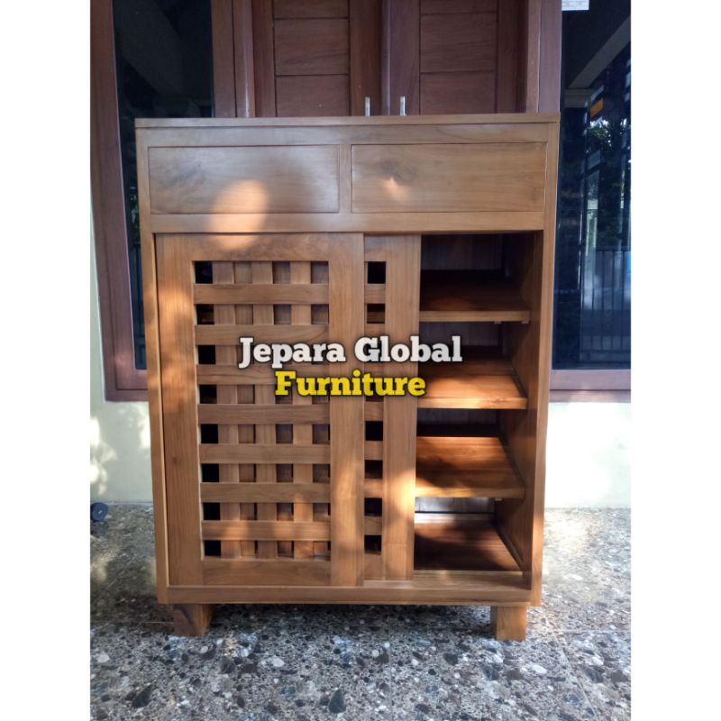Jual Rak sepatu minimalis Jati laci 2 cabinet jati ( rak sepatu murah ...