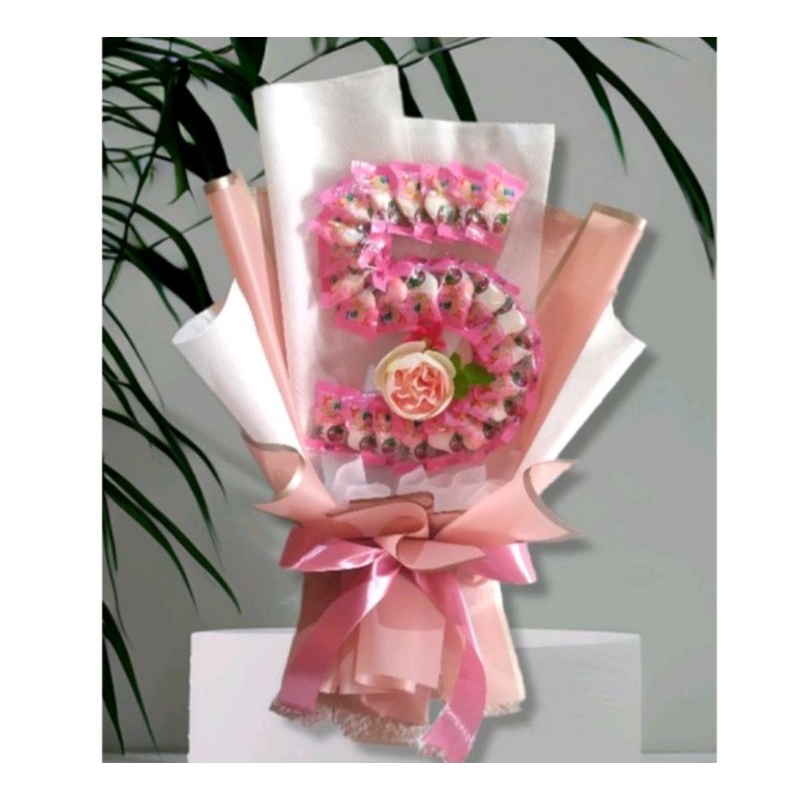 Jual Buket yupi bentuk angka murah/buket yupi unik/buket kekinian ...