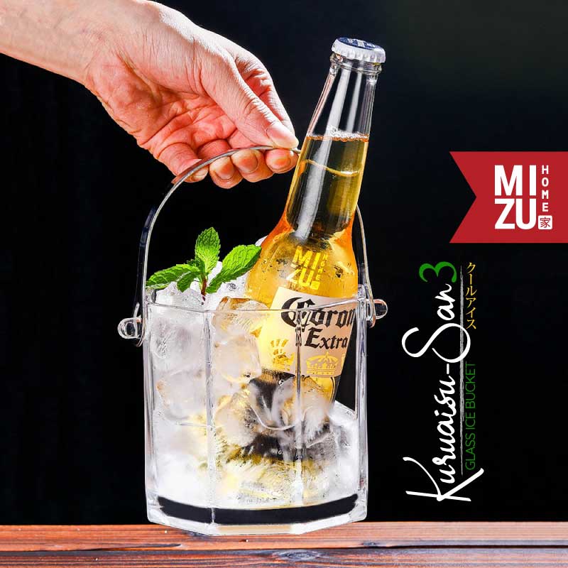 Jual MIZU KURUAISU-SAN Glass Ice Bucket Tempat Es Batu Wadah Kaca Tebal ...