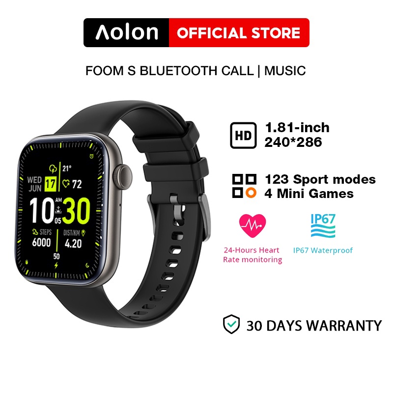Jual Aolon Smartwatch Foom S 1.81 inch Bluetooth Call 120 IP67 ...