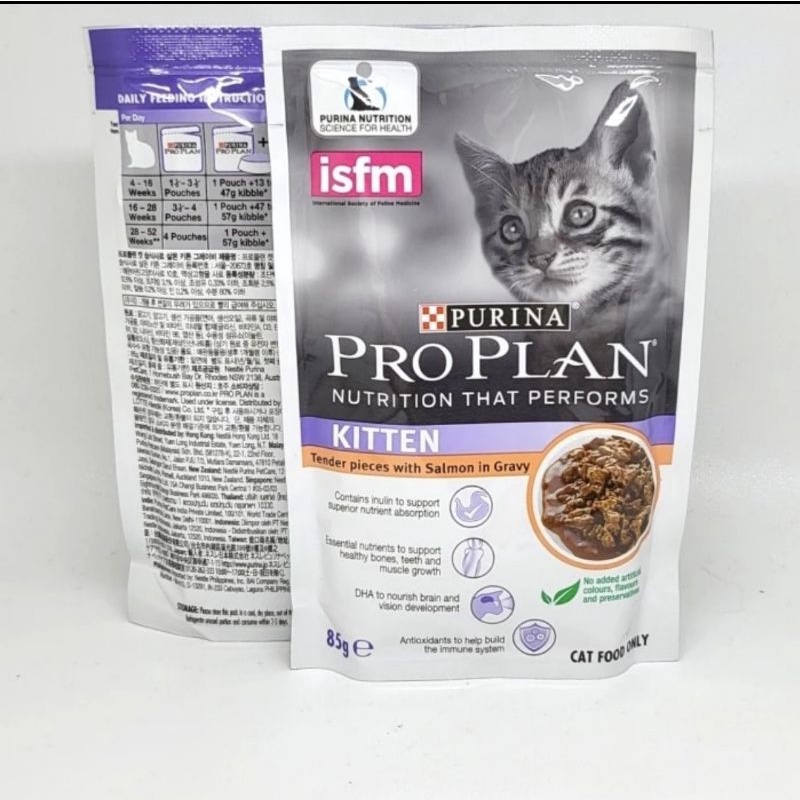 Jual Proplan Pro Plan Kitten Salmon In Gravy 85 Gr Wet Food Sachet ...