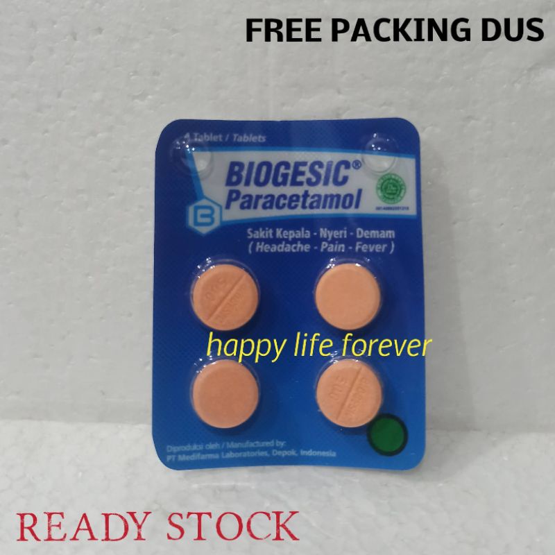 Jual Biogesic Paracetamol - Sakit Kepala - Nyeri - Demam - isi 4 tablet ...