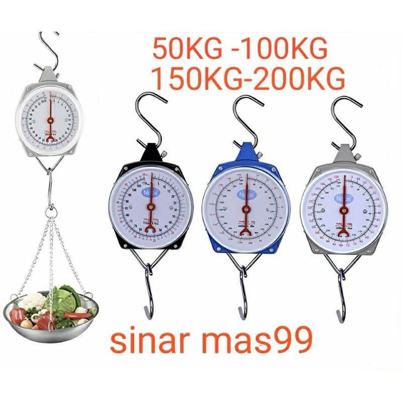 Jual Timbangan Besi Gantung 50KG Sampai 200KG Hanging Scale Timbangan ...