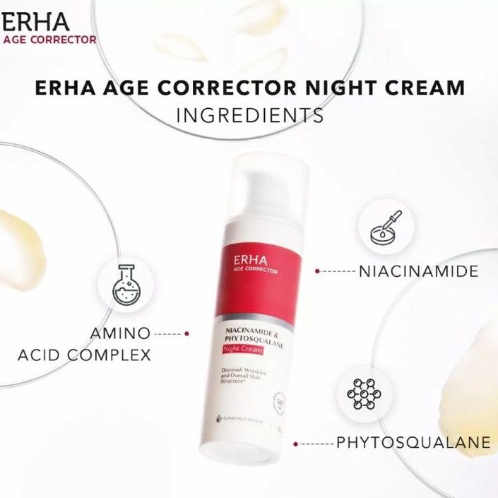 Jual ERHA AGE CORRECTOR NIGHT CREAM NIACINAMIDE & PHYTOSQUALANE - 30G ...