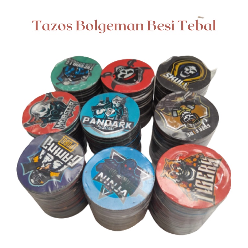 Jual Mainan Tazos Bolgem isi 18pcs Tajos Gacoan Besi Sangat Tebal Tajos ... Jual Mainan Tazos Bolgem isi 18pcs Tajos Gacoan Besi Sangat Tebal Tajos ...