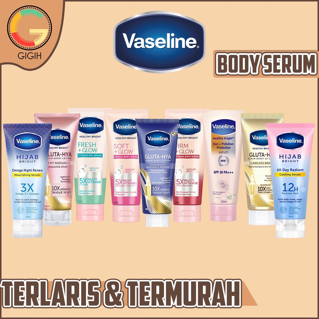 Jual VASELINE HAND BODY SERUM 180ML ( GLUTA OVERNIGHT / SUN SERUM SPF ...