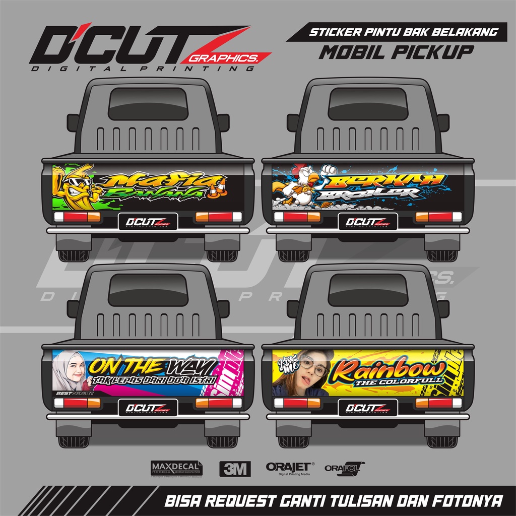 Jual Sticker Pintu Belakang Pick Up L300, Mega Carry, Futura, T120ss ...