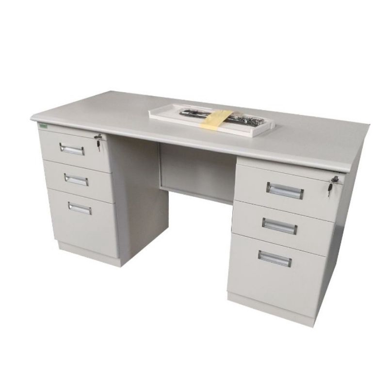 Jual Meja Tulis Plat Besi 6 Laci Jumbo 140x70cm l Meja Kantor 1 Biro ...