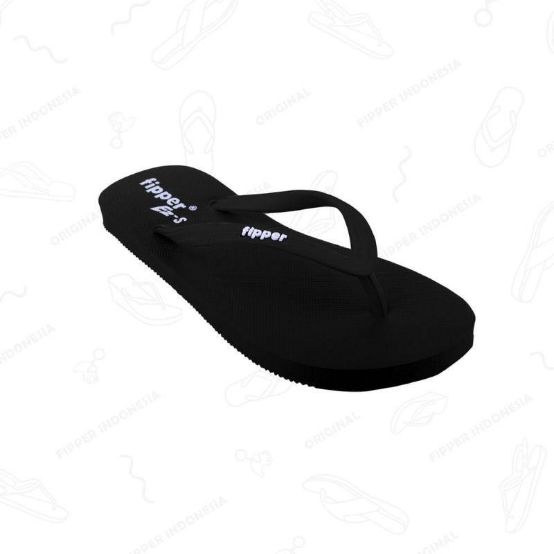Jual SANDAL FIPPER SLIM EZ-S ALL BLACK | Shopee Indonesia
