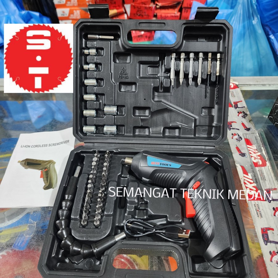 Jual MESIN OBENG SCREWDRIVER CORDLESS BOR BATERAI MINI 3,6V SET ...