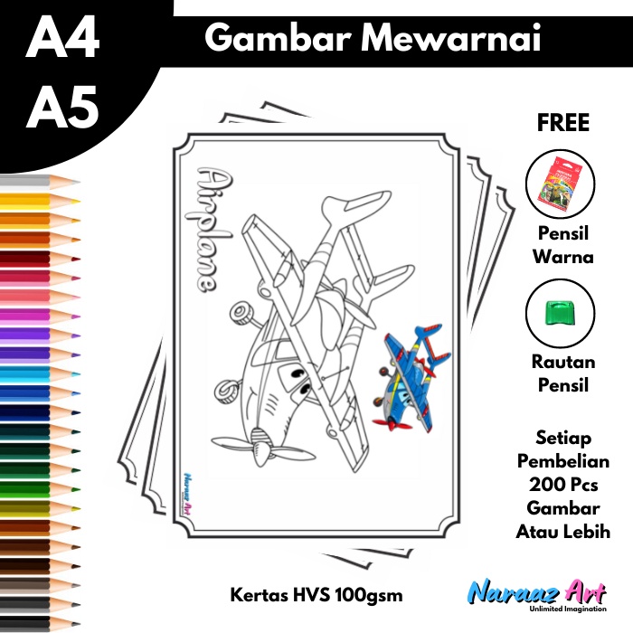 Jual Gambar Mewarnai Sketsa Pesawat Terbang Helicopter Untuk Anak TK SD ...