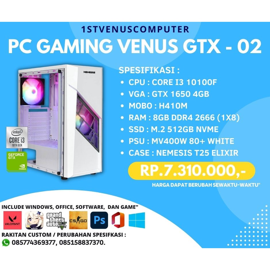 Jual PC GAMING VENUS GTX-02 / RAKITAN PC MURAH / RAKITAN GAMING MURAH ...
