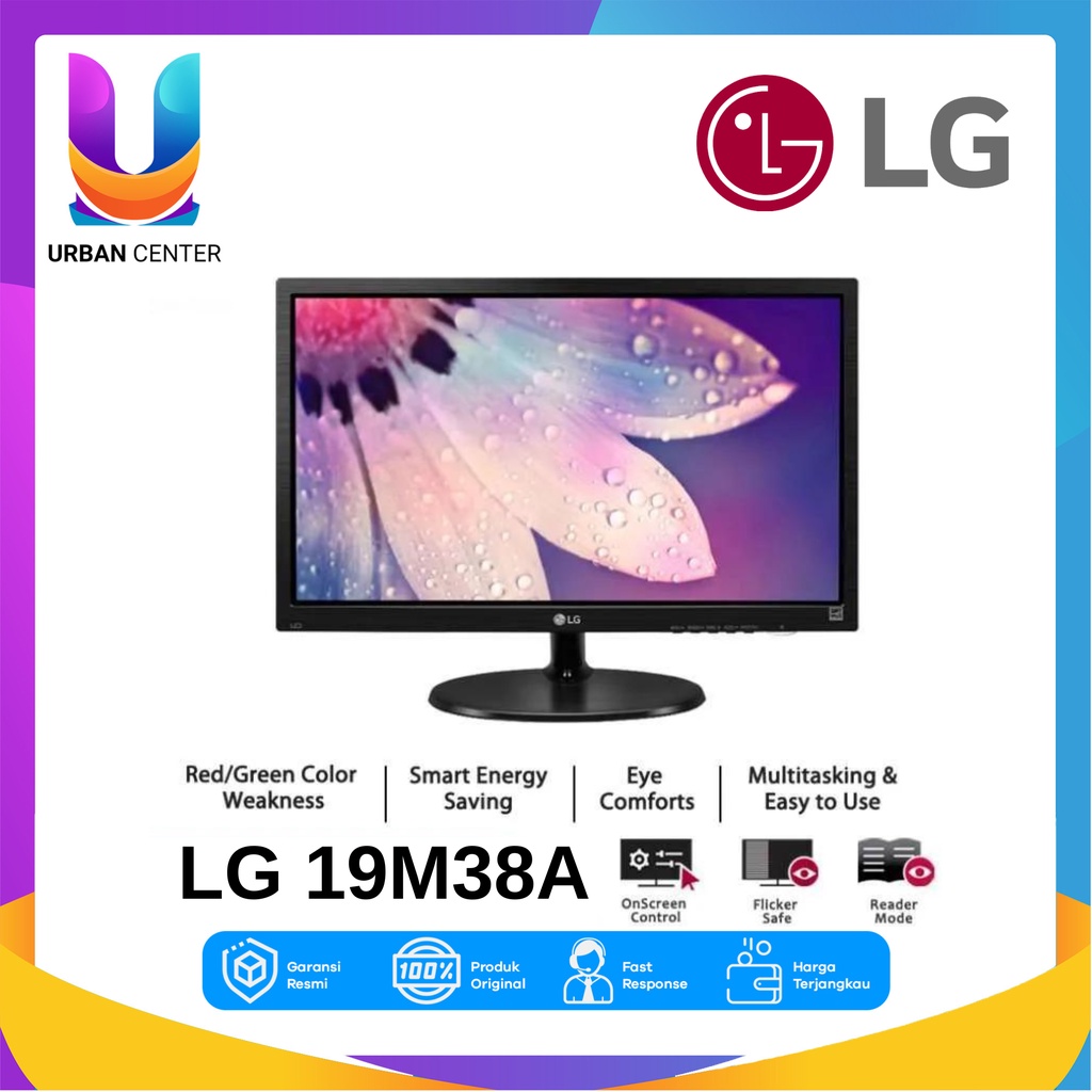 Jual Monitor LG 19M38A-B 18.5" 19" inch HD LED Original Garansi Resmi 3 ...