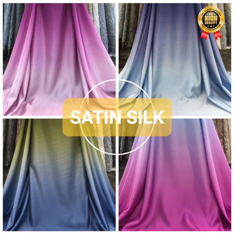 Jual BAHAN KAIN SATIN SILK GRADASI/SATIN OMBRE/KAIN SATEN GRADASI/SATEN ...