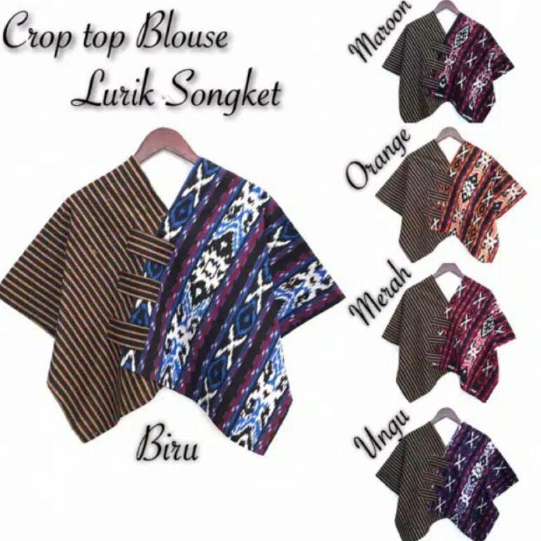 Jual KIRIM HARI INI Crop Top Etnik Model Oversize Lurik Baju Batik Atasan Wanita Dewasa Kekinian ...