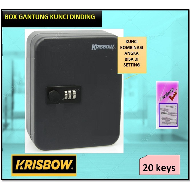 Jual COD Key Box KRISBOW Kotak Kunci 20 Kunci kotak penyimpanan kunci ...