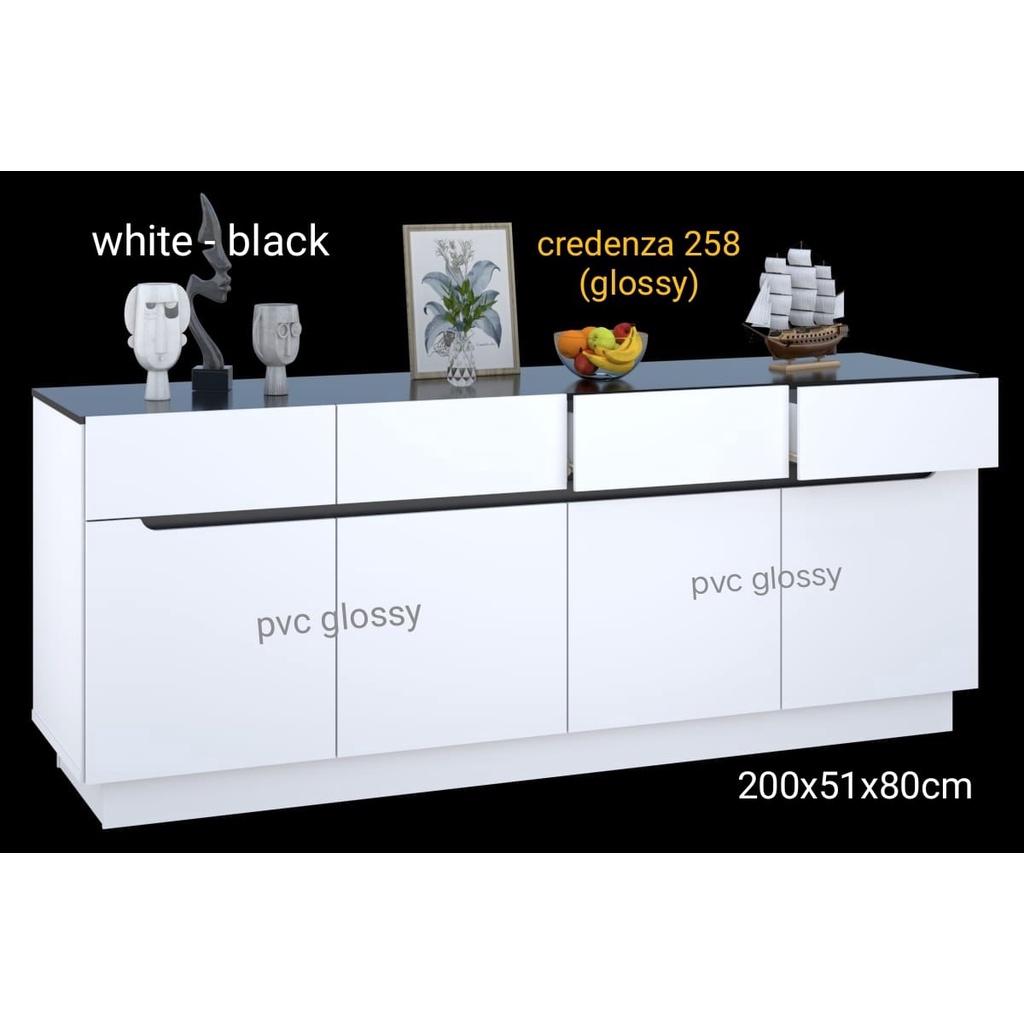 Jual Meja Serbaguna uk 200cm - Meja TV Minimalis PVC Glossy - Lemari ...