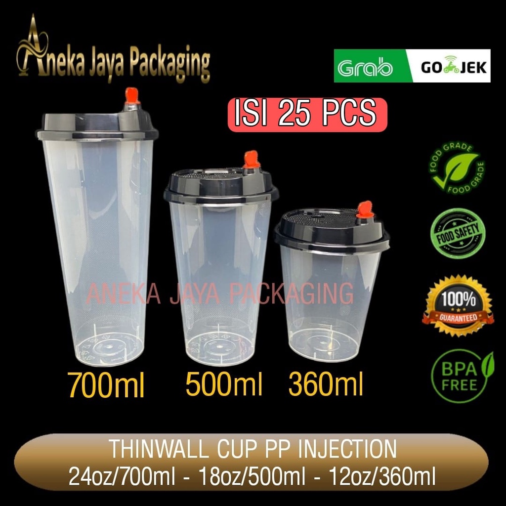 Jual Gelas Plastik Cup PP Injection 360 500 700 ML BOBA CHEESE MEDAN ...