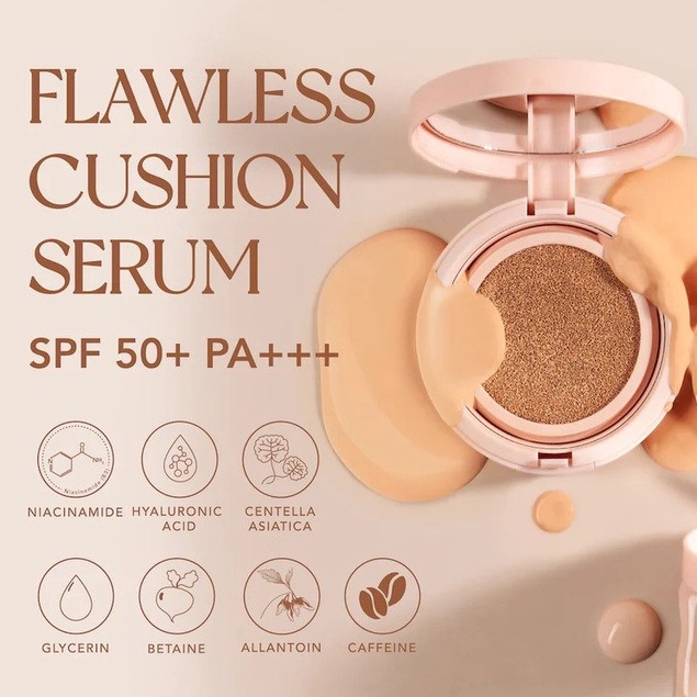Jual ESQA Flawless Cushion Serum SPF 50+ PA+++ ESQA Cushion Serum SPF ...