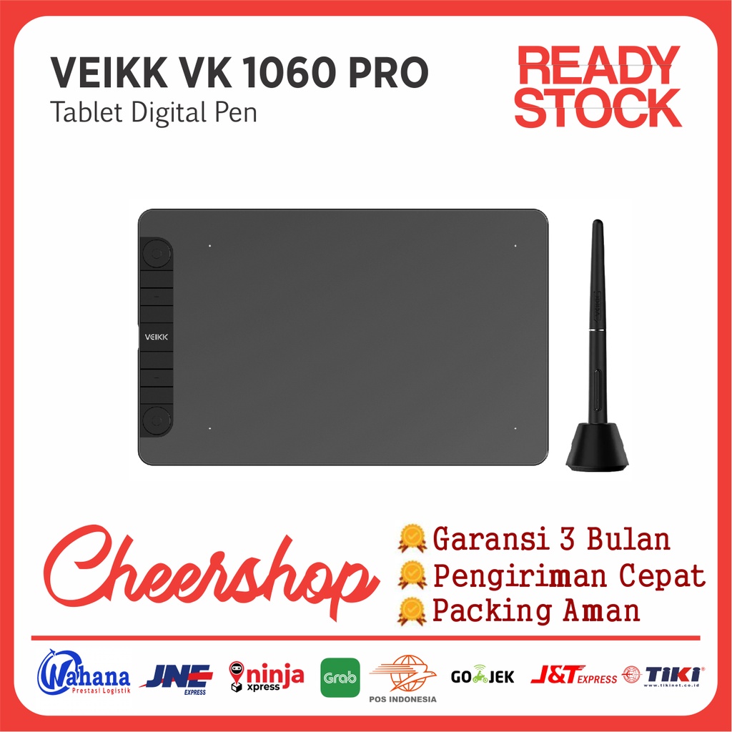 Jual VEIKK VK1060 PRO Digital Graphic Drawing Pen Tablet 250 RPS 10x6 ...