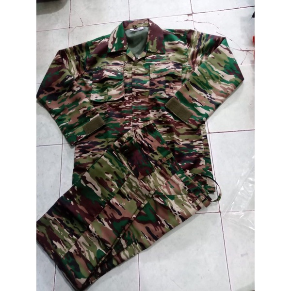 Jual Seragam pdl TNI loreng NKRI terbaru 2022 water repelent full puring model resleting ...