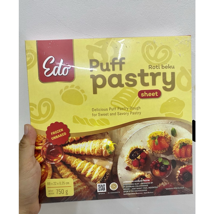 Jual Edo Puff Pastry Sheet 750g frozen kemasan asli terdaftar BPOM ...