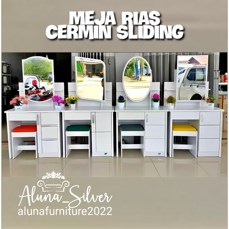 Jual Meja Rias Cermin Sliding Semi Glossy | Shopee Indonesia