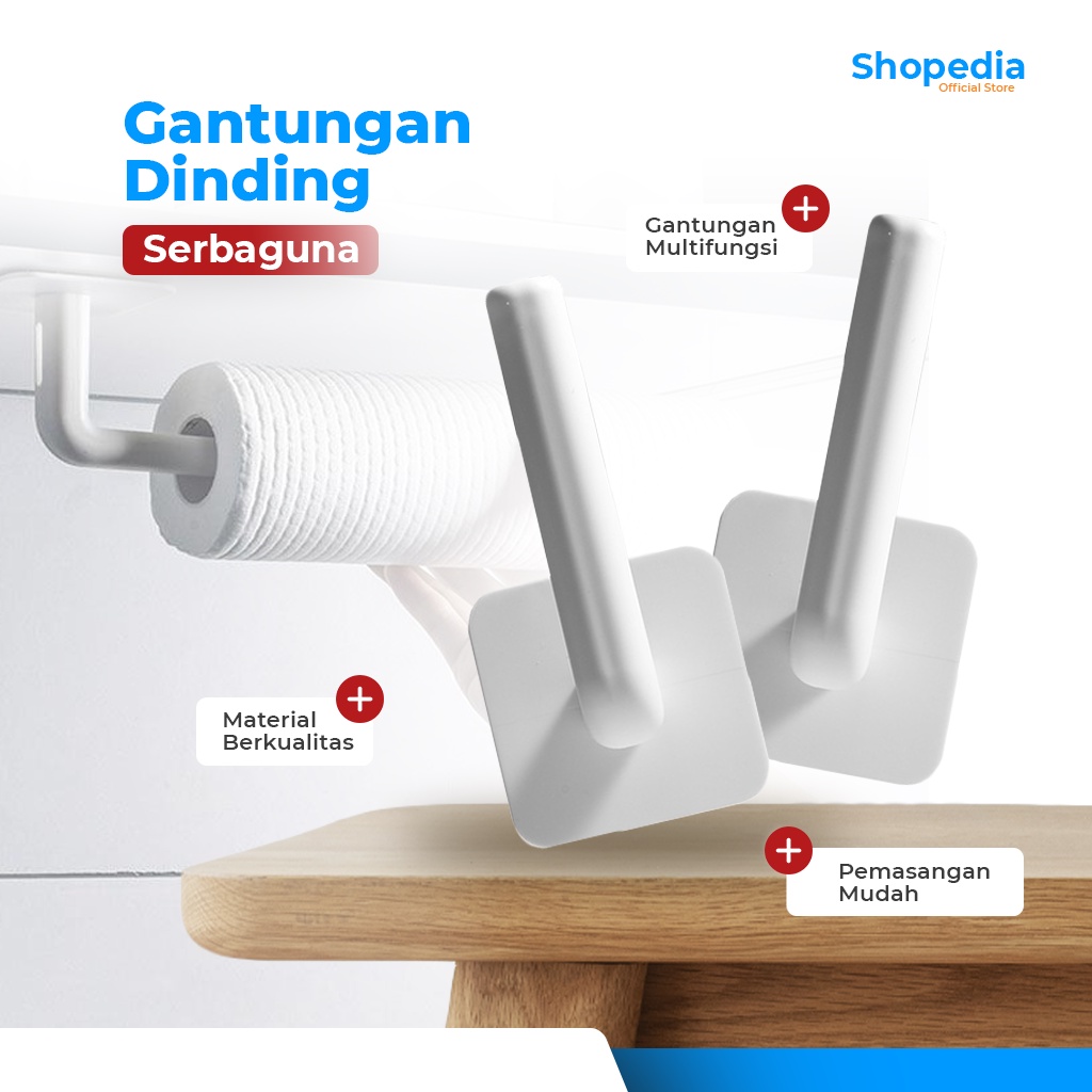 Jual Gantungan Tisu Gelas Dinding Cantolan Dinding Serbaguna Hook Wall ...