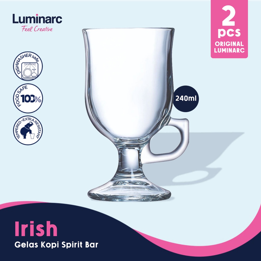 Jual Luminarc Gelas Kopi Spirit Bar Irish 240ml - 2pcs | Shopee Indonesia