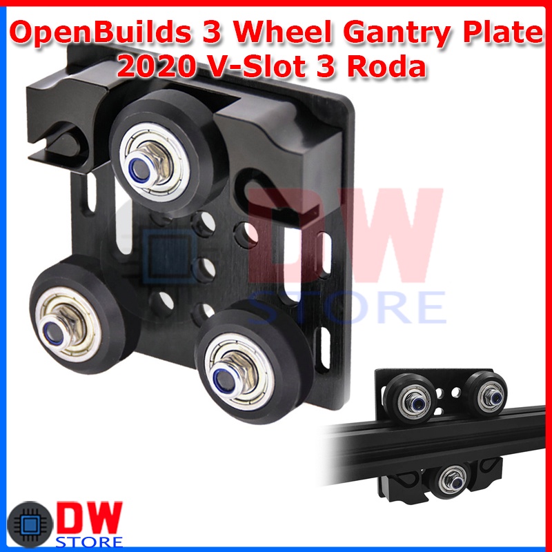 Jual OpenBuilds Wheel Gantry Plate Set 2020 V-Slot vslot 3 Roda ...