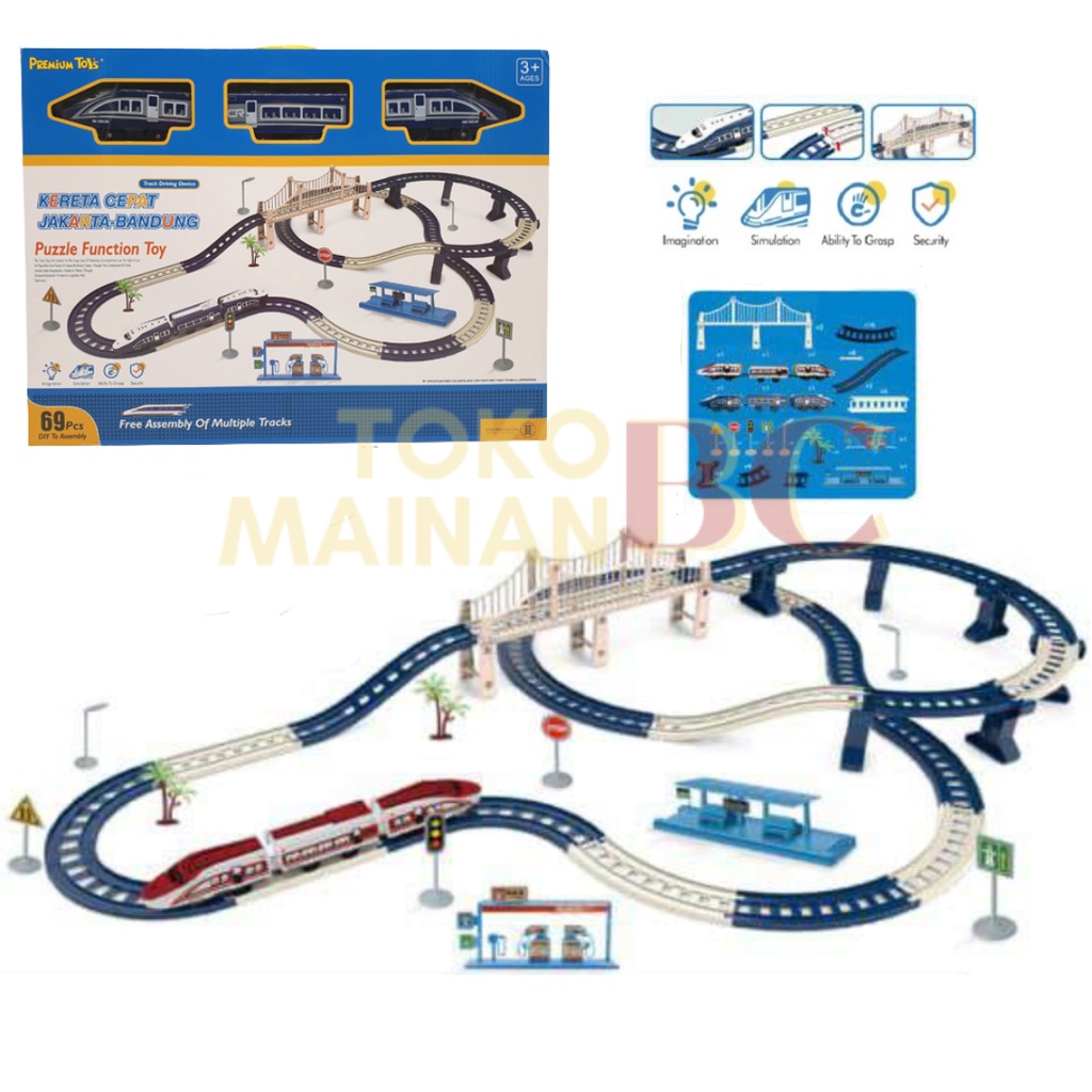 Jual Mainan Kereta Api Cepat Jakarta Bandung Mainan Anak Express Train Bridge Set 69 pcs ...