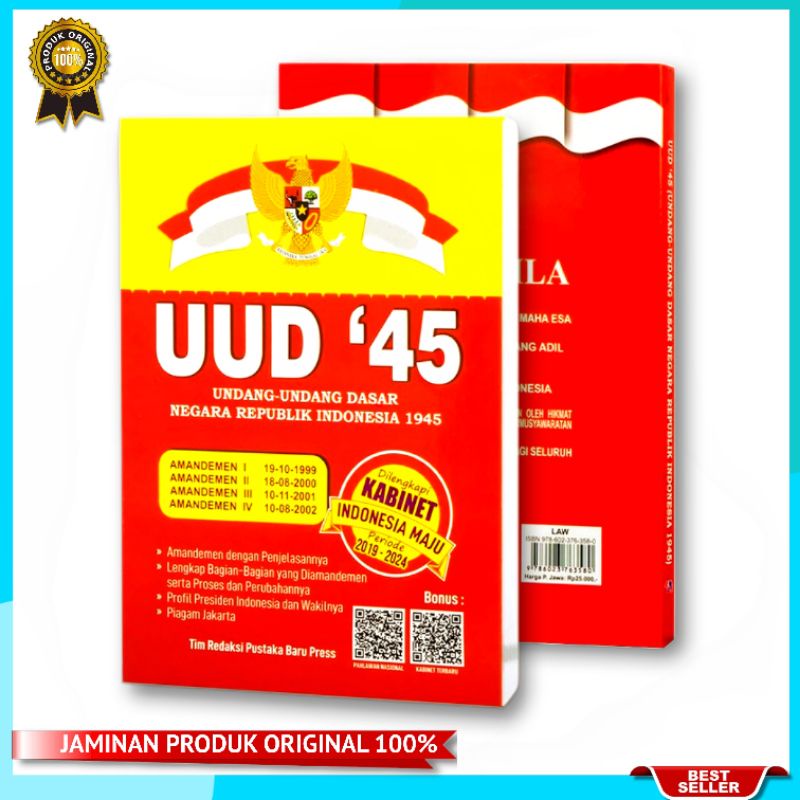 Jual BUKU UUD 45 UNDANG-UNDANG NEGARA REPUBLIK INDONESIA 1945 TERBARU ...