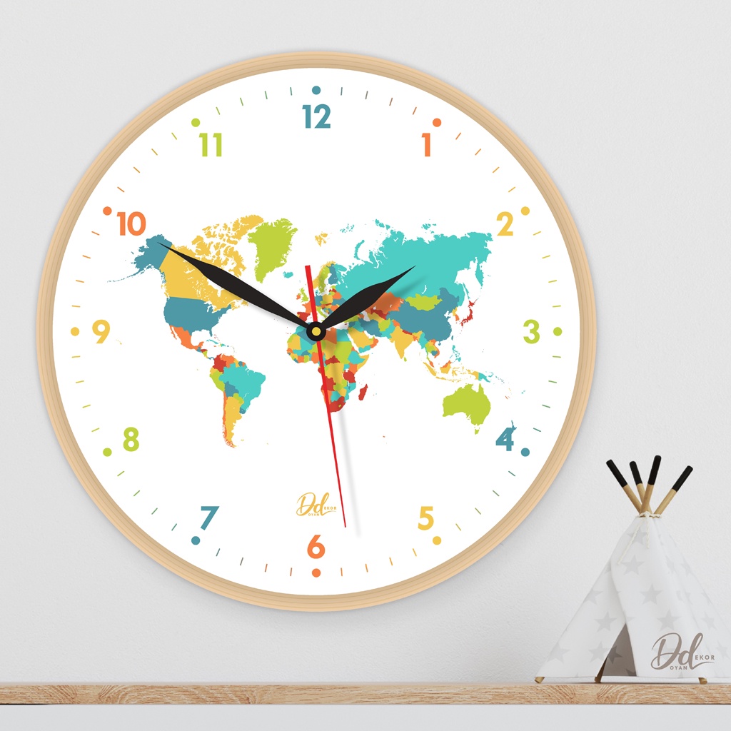 Jual Jam Dinding Unik Peta Indonesia Hiasan Ruang Tamu Aesthetic World ...