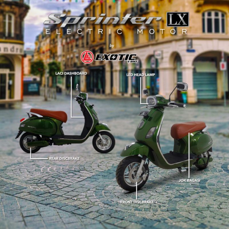 Jual Sepeda Motor Listrik Exotic Sprinter LX Model Vespa 1500 Watt ...