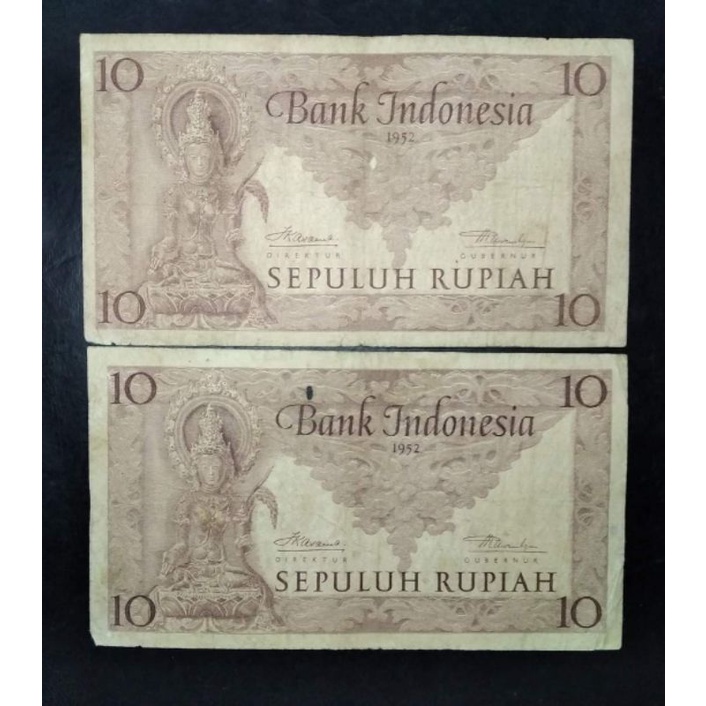 Jual UANG KUNO 10 RUPIAH BUDAYA TAHUN 1952 | Shopee Indonesia