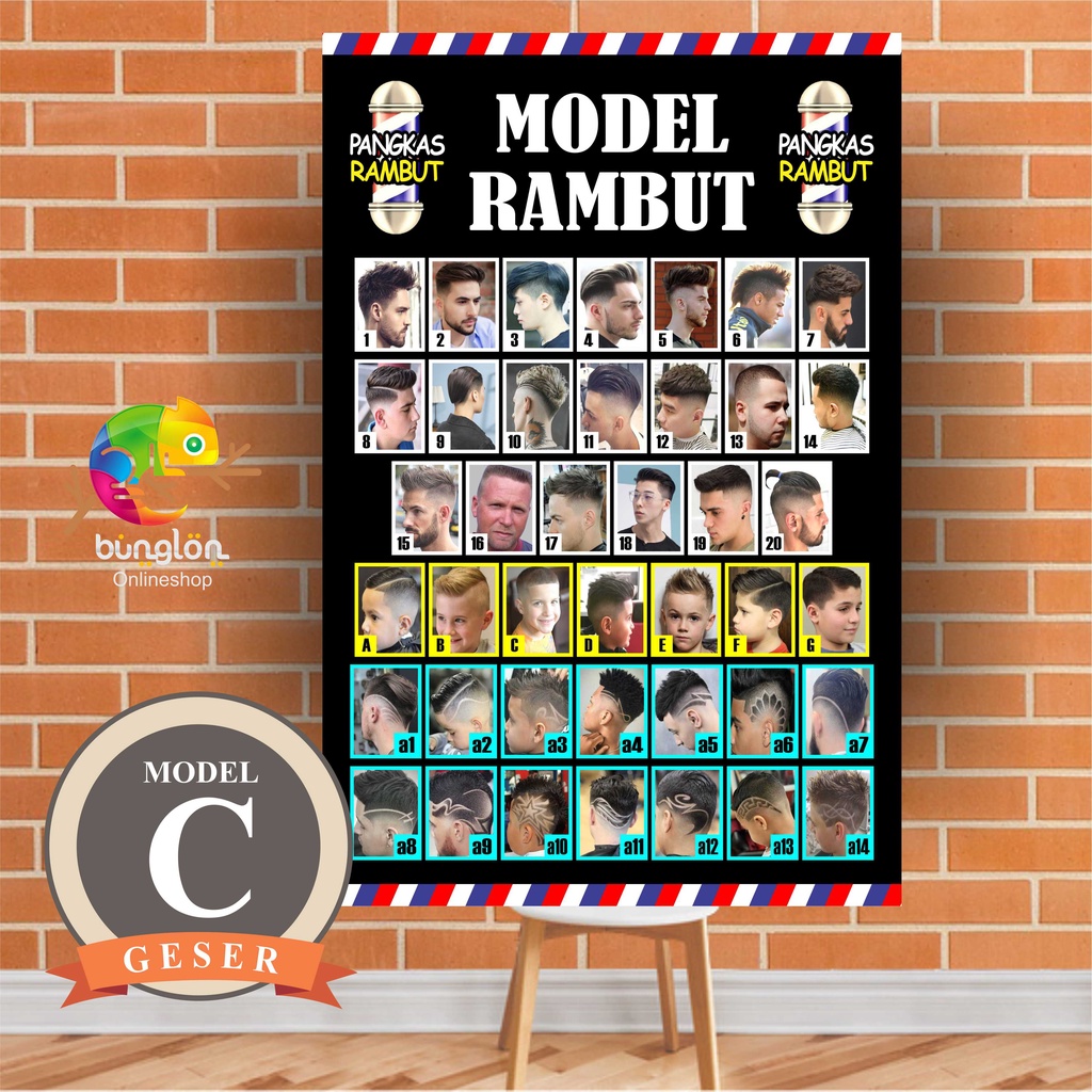Jual poster model pangkas rambut, poster gunting rambut | Shopee Indonesia