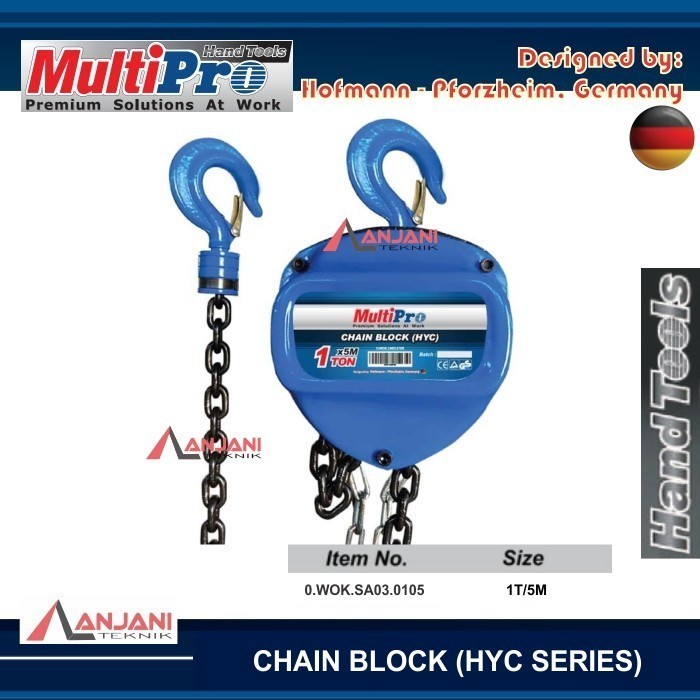 Jual MULTIPRO CHAIN BLOCK HOIST 3 TON x 3 METER KATROL RANTAI TAKEL 3T ...
