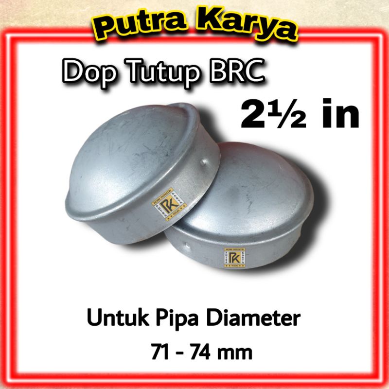 Jual Dop tutup tiang pagar brc 2,5 inch Topi pipa galvanis dua setengah ...
