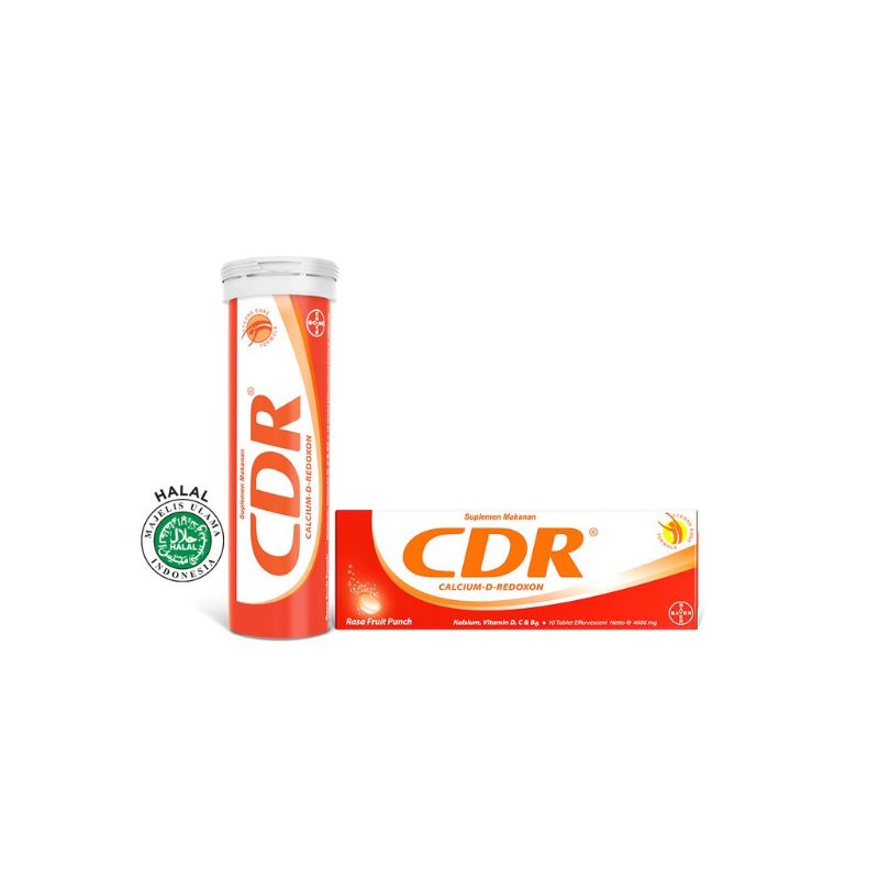 Jual CDR Effervescent Suplemen Kalsium Rasa Fruit Punch isi 10 tablet ...