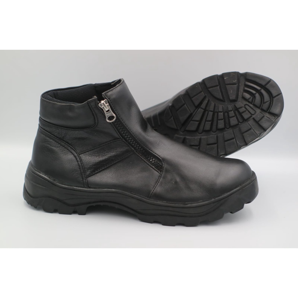 Jual Sepatu hitam cuero kulit sapi boots cowok touring biker | Shopee ...