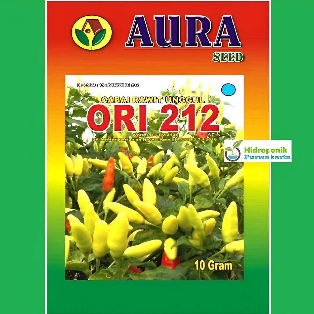 Jual Benih Cabe Rawit ORI 212 Cap Aura Seed Isi 10 Gram Kemasan ...