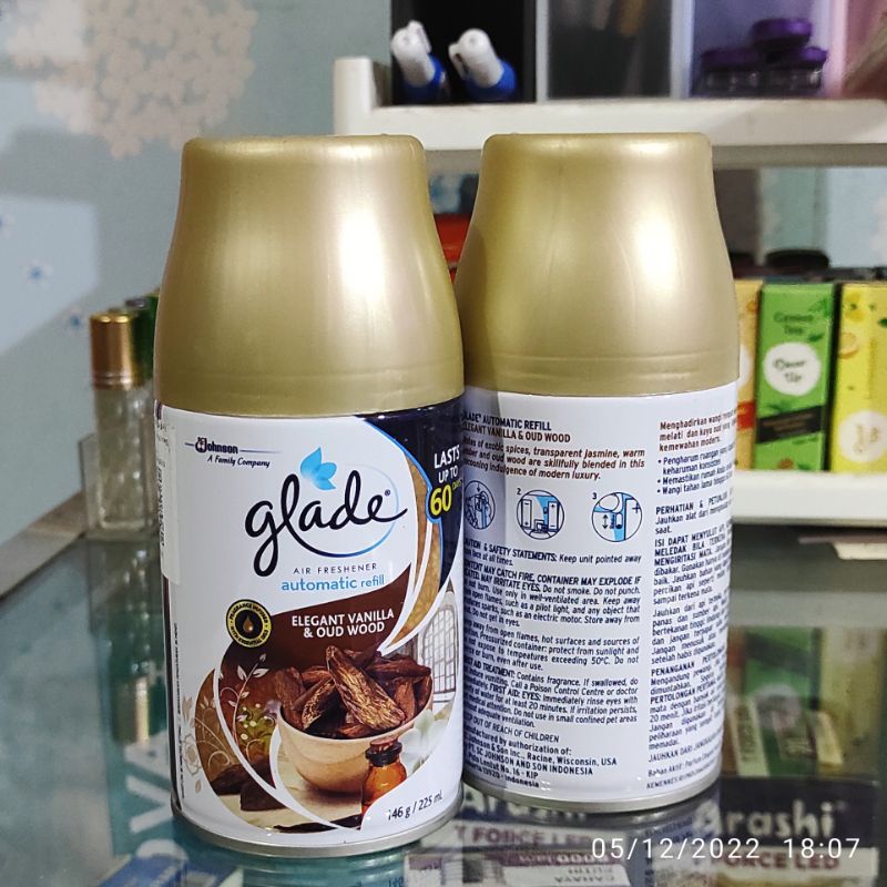 Jual Glade Automatic Refill 225ml Elegant Vanilla & Oud Wood Air Freshener Original | Shopee ...