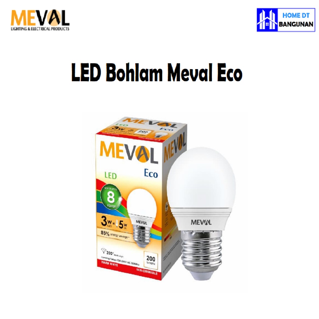 Jual MEVAL LAMPU BOHLAM LED BULB ECO 3W / 3 WATT | Shopee Indonesia