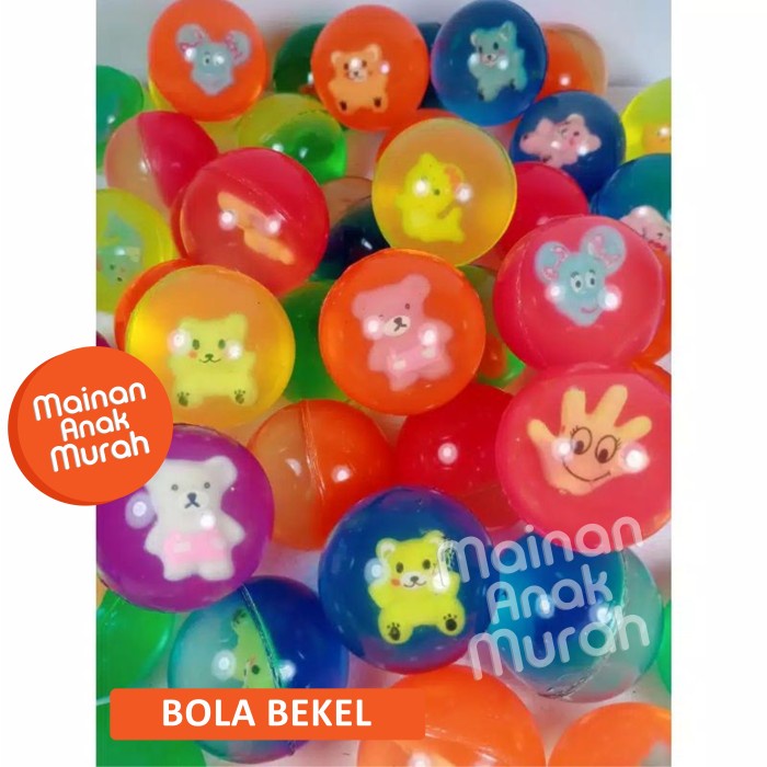 Jual Open DS] Bola Bekel Karet Warna Warni Karakter Bouncing Ball Jadul ...