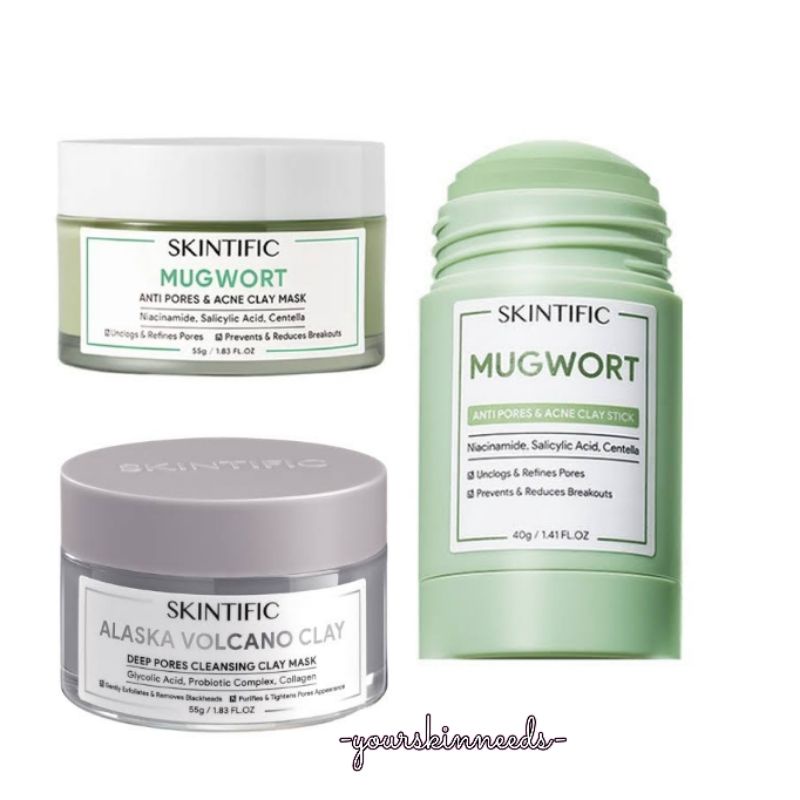 Jual Skintific Clay Mask Mugwort Anti Acne Clay Mask & Alaska Volcano ...