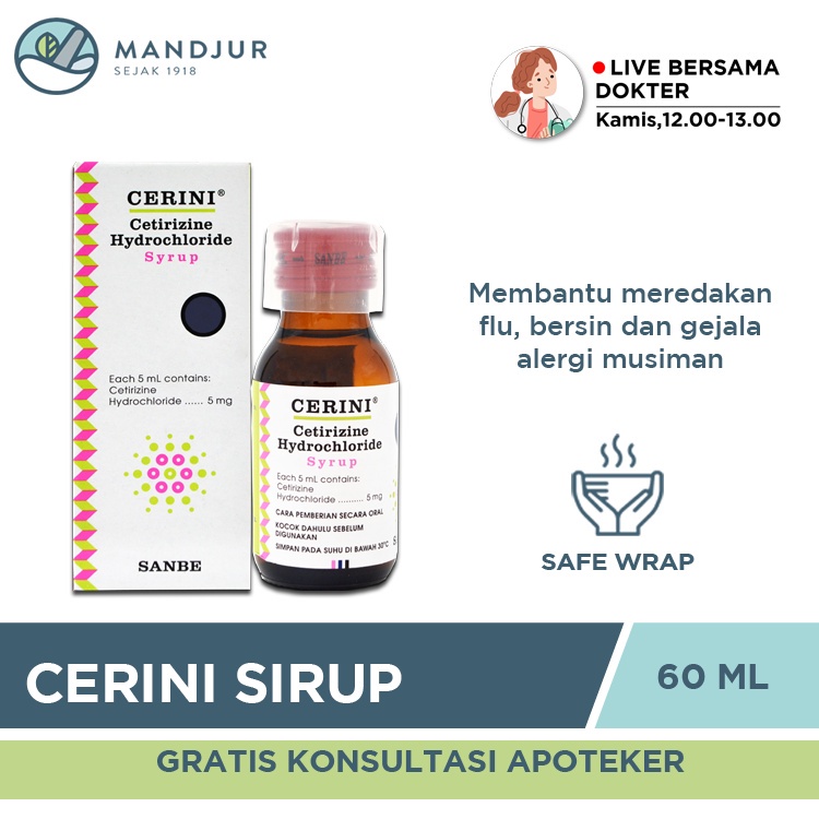 Jual Cerini Sirup 60 ML - Obat Alergi Gatal Pilek Rhintis | Shopee ...